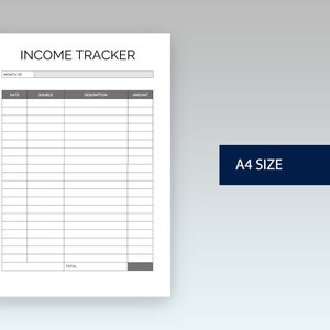 Editable Monthly Income Tracker Template, Printable Income Tracker ...