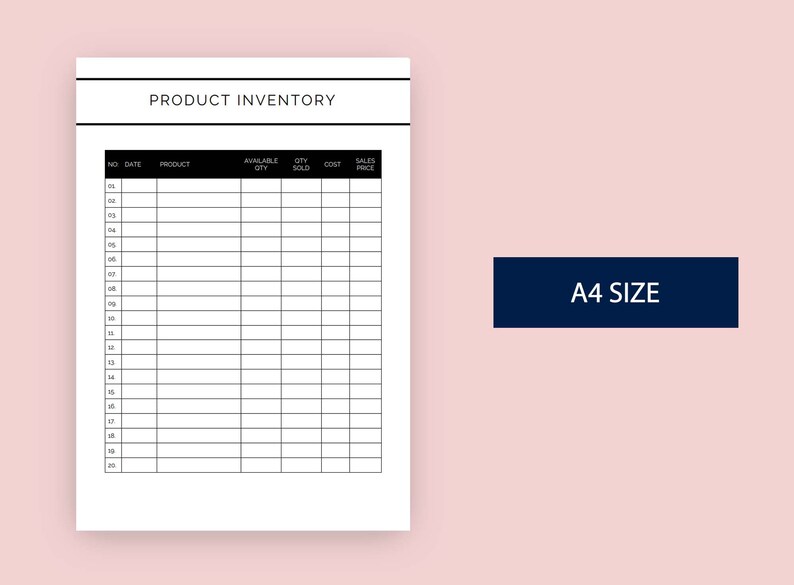Inventory Management Template Printable, Inventory Management Sheet, Small Business Inventory ...