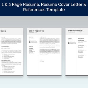 CV Template, Clean Modern Executive Resume Template Bundle, Resume ...