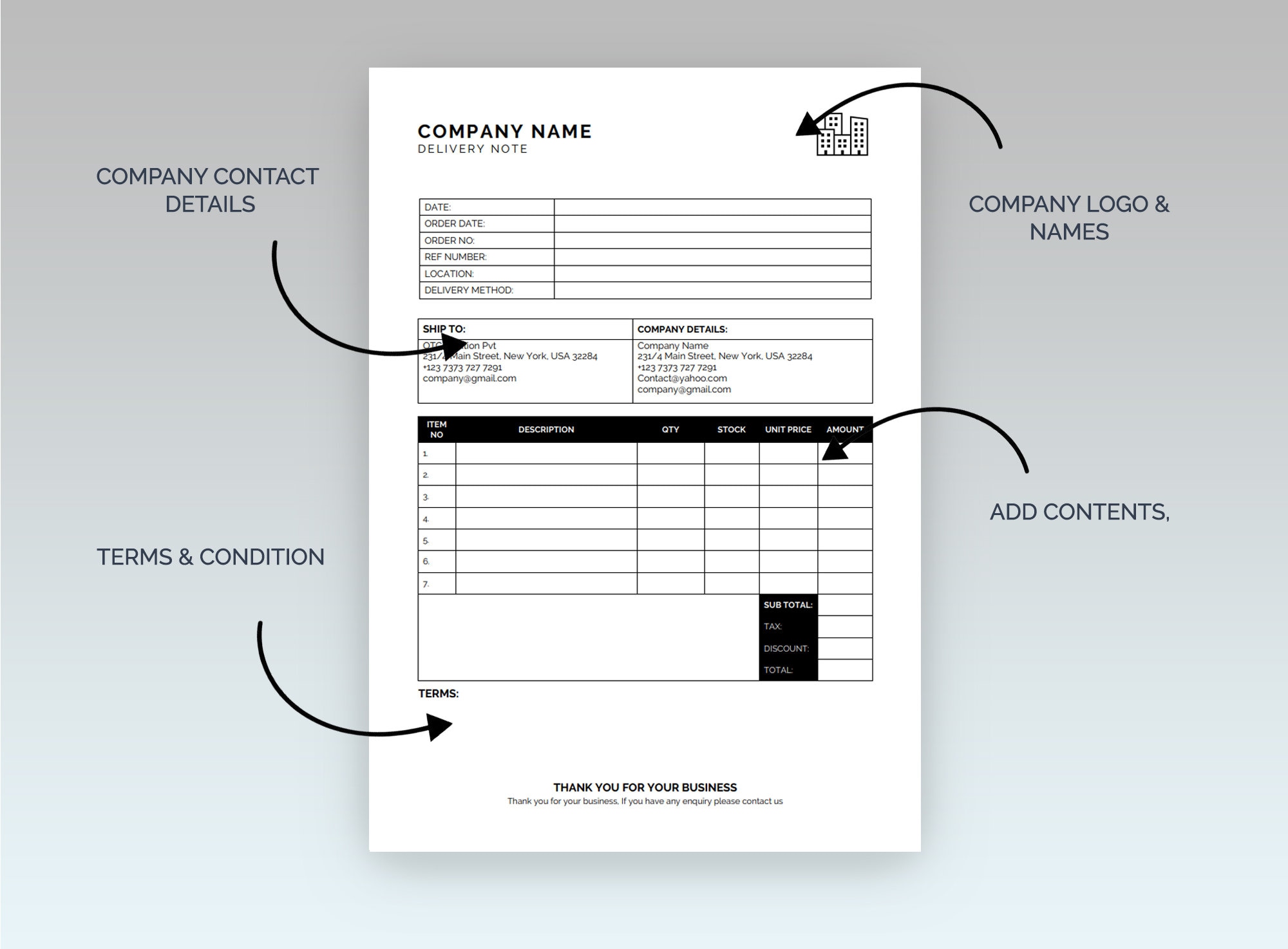 Delivery Note, Modern Delivery Note Example, Digital Delivery Note ...