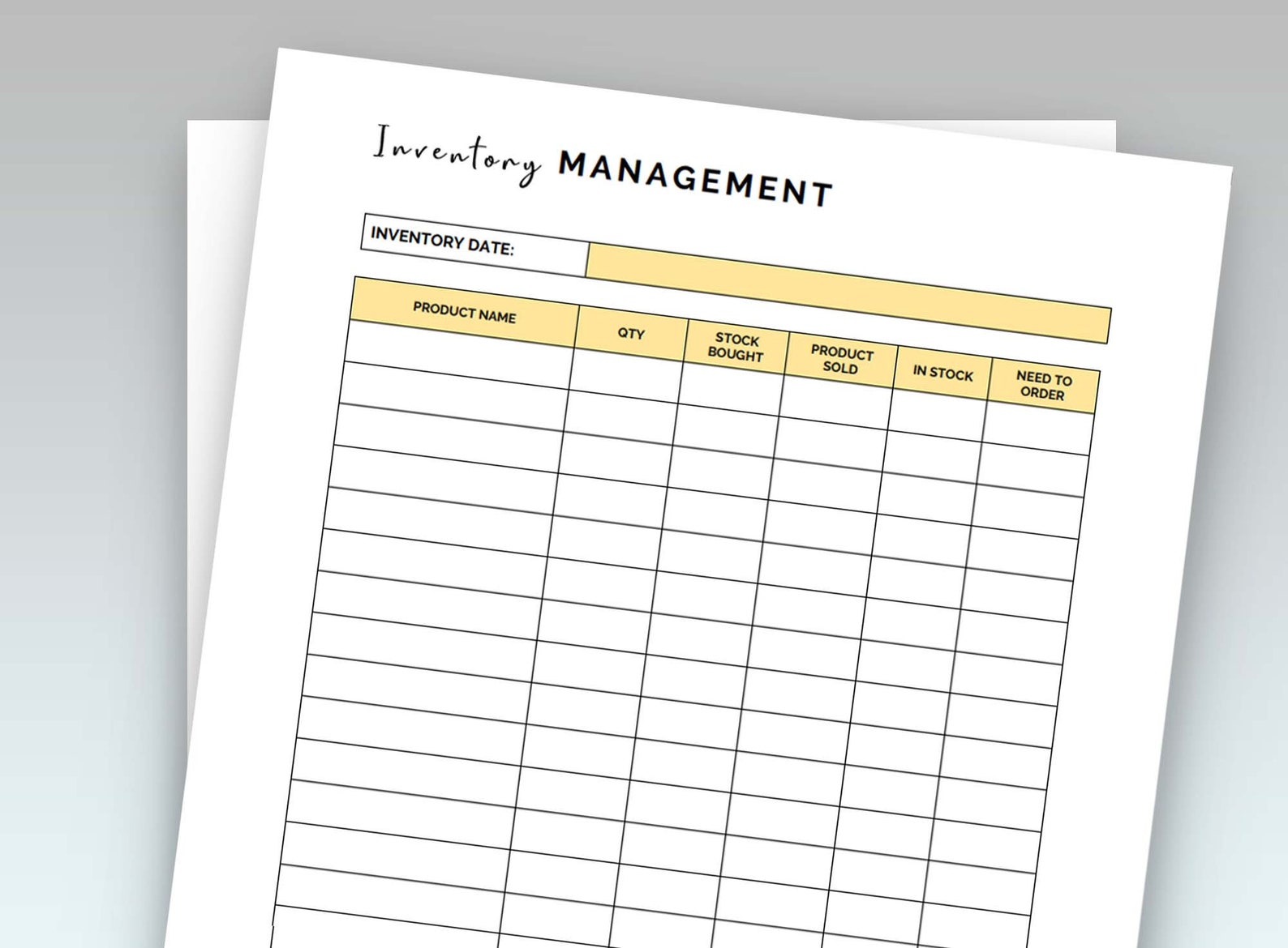 Business Inventory Template. Printable Inventory Management Form ...
