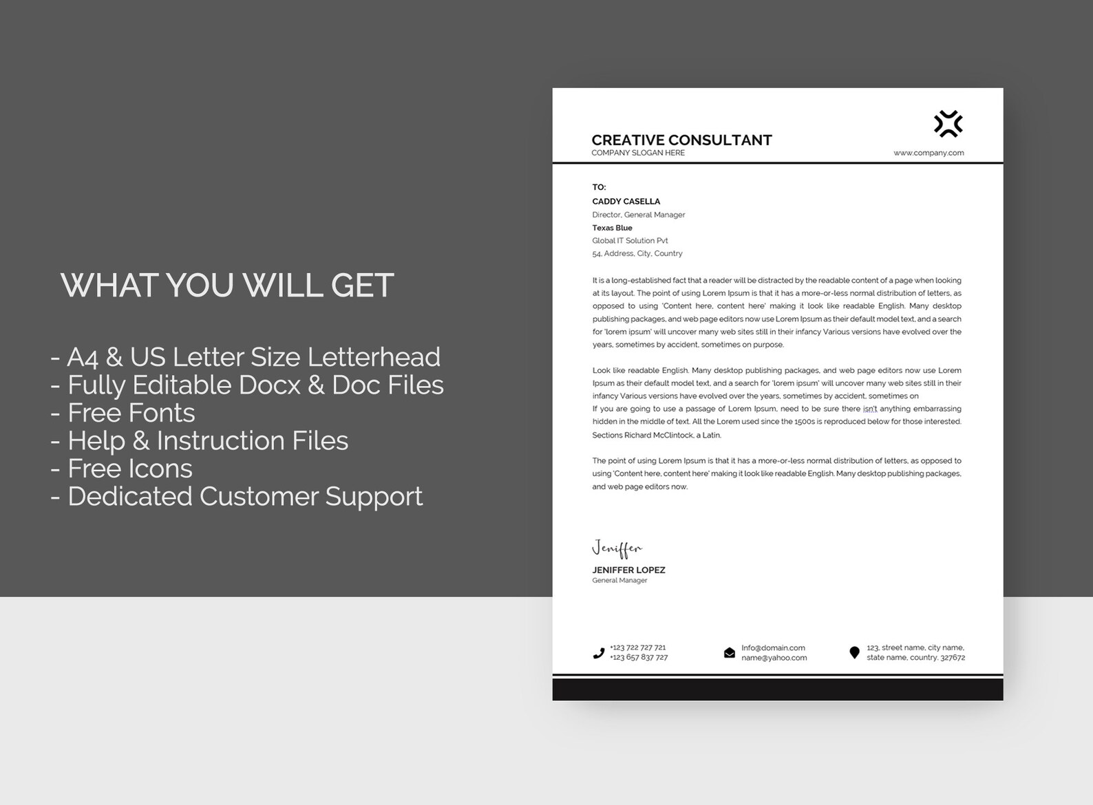 Letter Head Template Fully Editable Letterhead Design | Etsy Canada