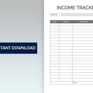 Editable Monthly Income Tracker Template, Printable Income Tracker ...