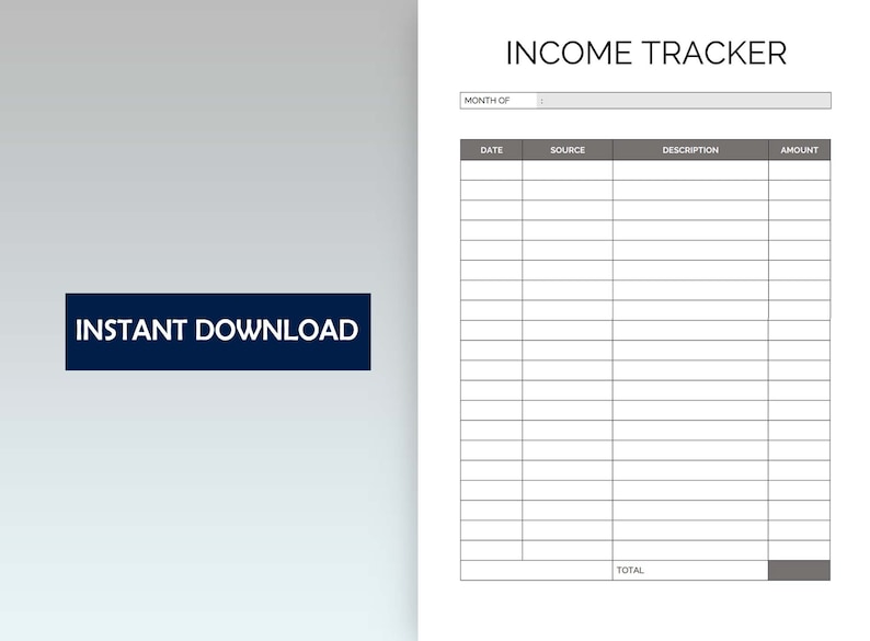 Editable Monthly Income Tracker Template, Printable Income Tracker ...