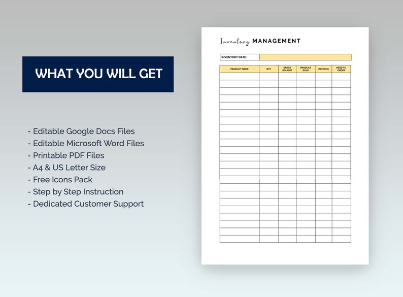 Business Inventory Template. Printable Inventory Management Form ...