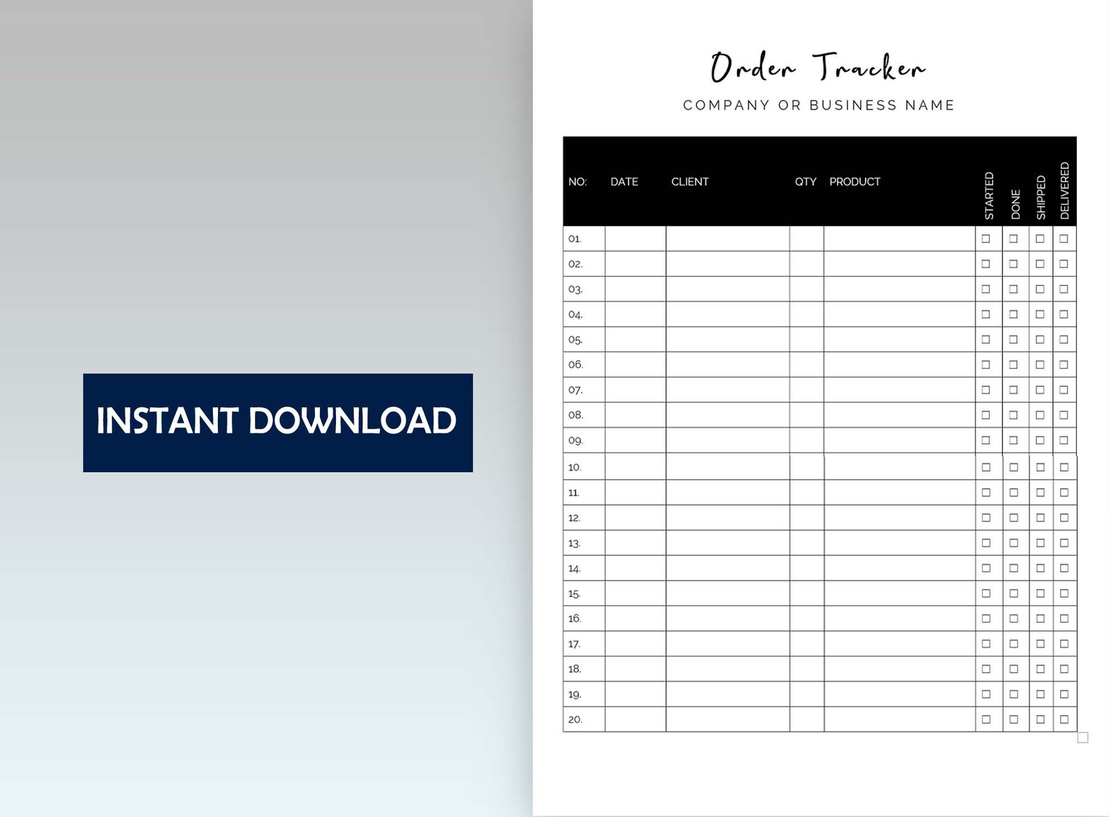 Printable Order Tracker Template Editable Order Tracker Form - Etsy