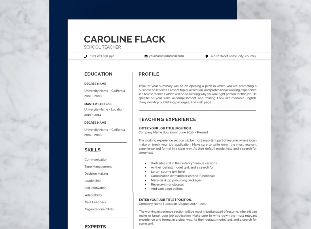 High School Teacher Resume Teacher Resume Template Word, Resume ...