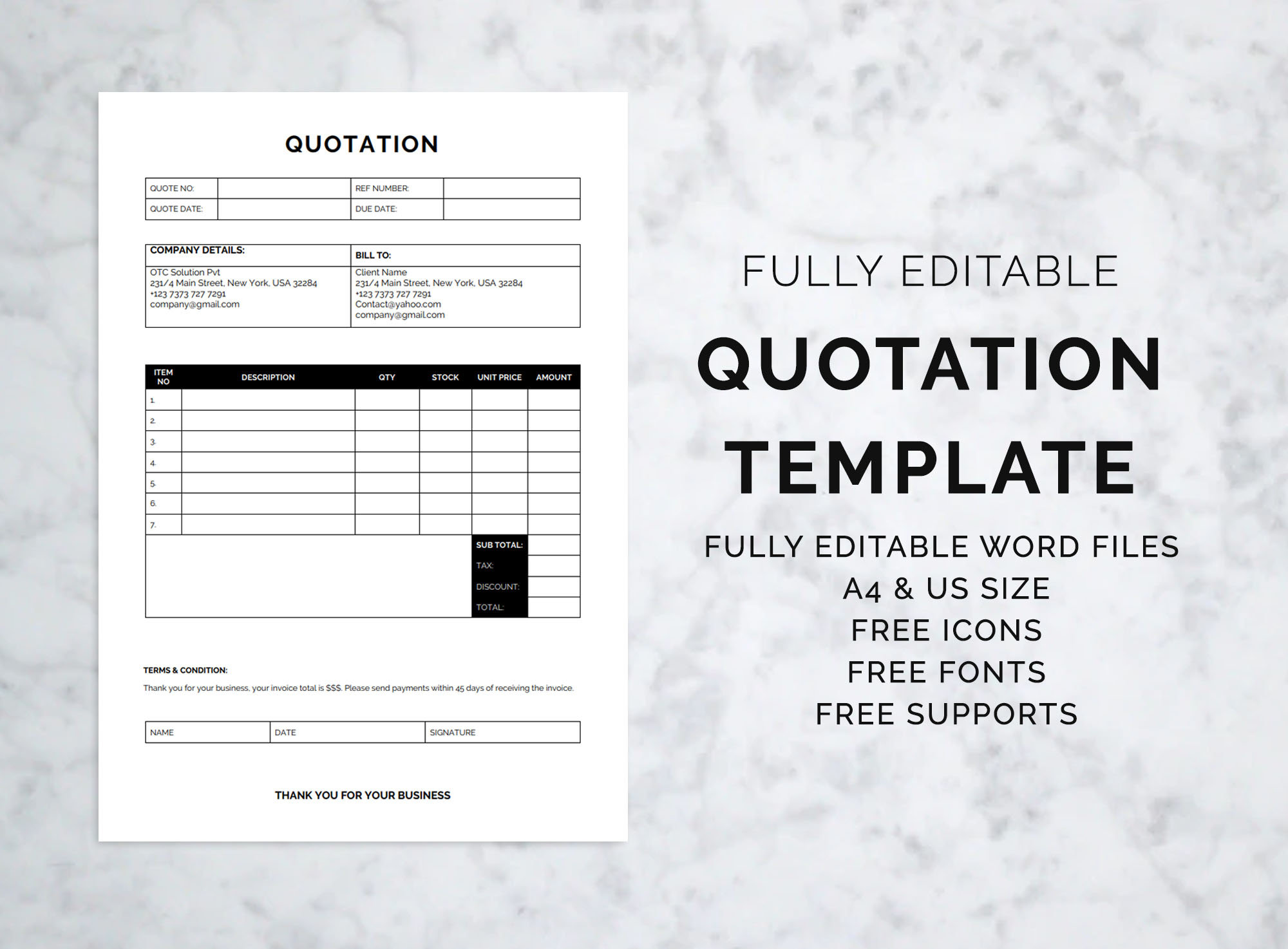 Quotation, Quotation Template, Price Quotation, Small Business, Price ...