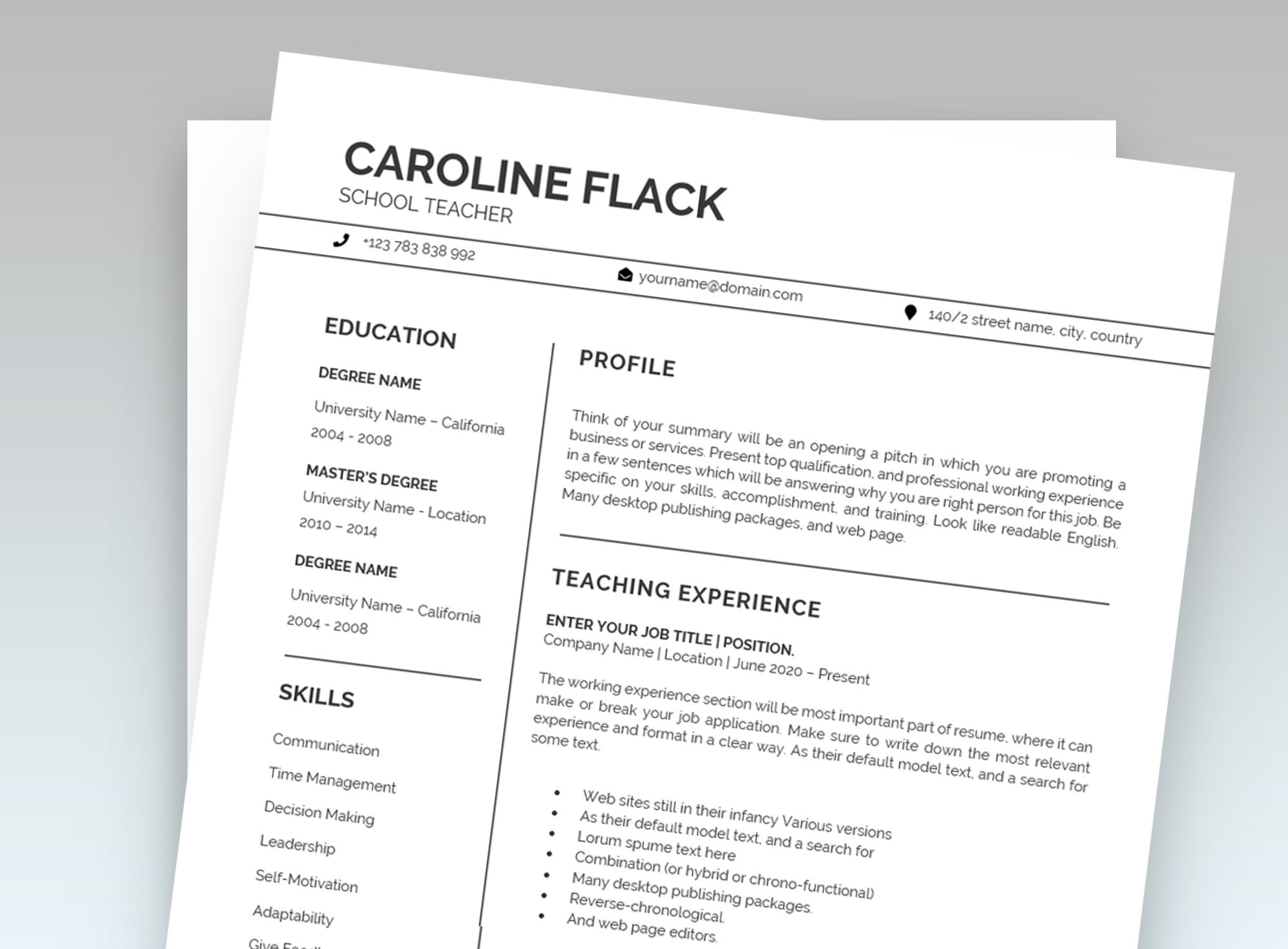 High School Teacher Resume Teacher Resume Template Word, Resume ...