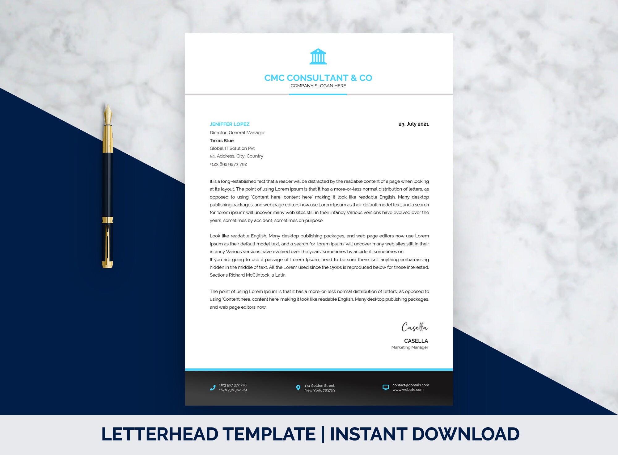 Letterhead Template Business Letterhead Letterhead Business | Etsy