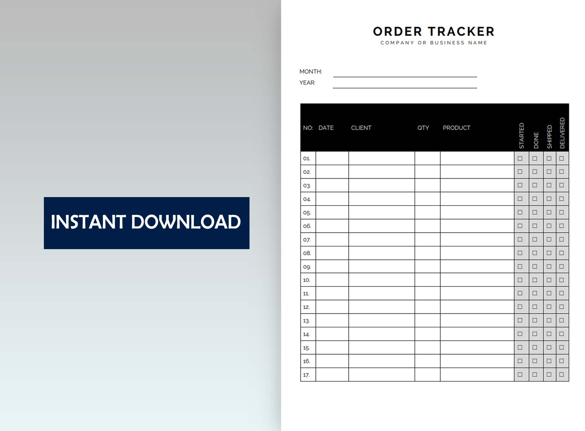 Editable Order Tracker Template, Order Sales Tracker, Small Business ...