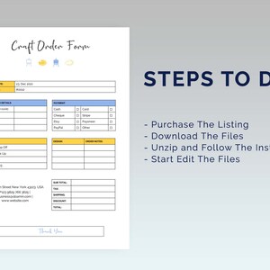 Editable Craft Order Form Small Business Order Form Template - Etsy