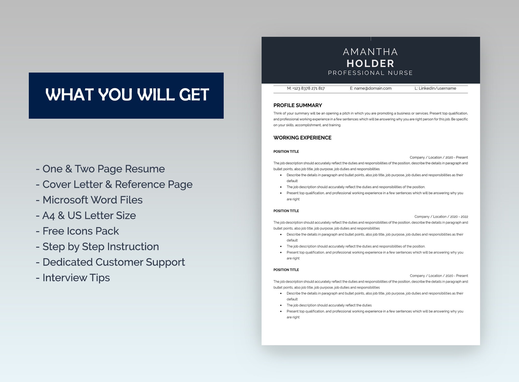 ATS Resume Template for Teacher CV Template ATS Friendly - Etsy