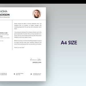 Resignation Letter Professional Resignation Resignation - Etsy