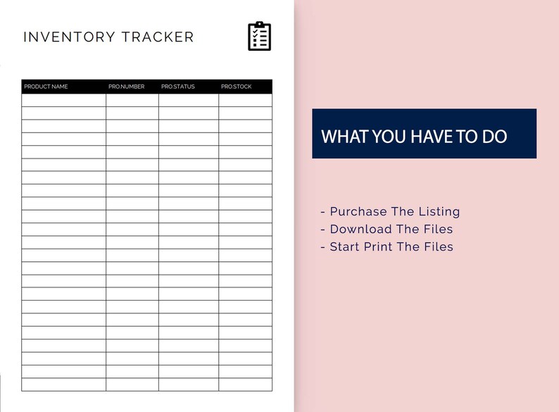 Printable Inventory Tracker, Product Inventory Tracker, Small Business ...