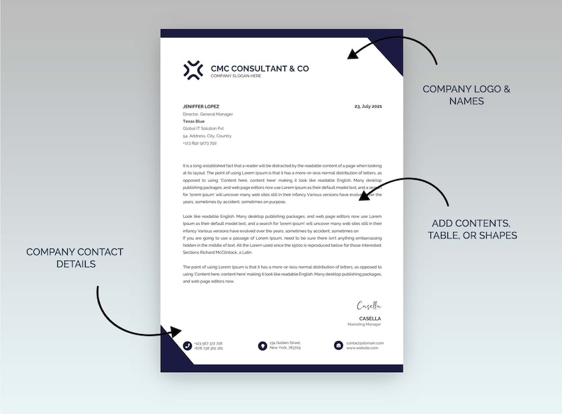 Professional Letterhead Template, Business Letterhead Template ...