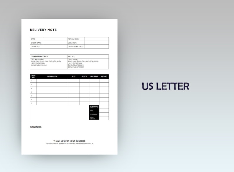 Plantilla de nota de entrega, ejemplo de nota de entrega moderna ...