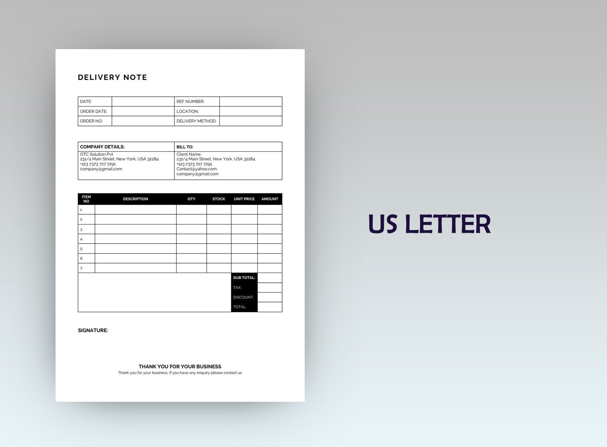 Plantilla de nota de entrega, ejemplo de nota de entrega moderna ...
