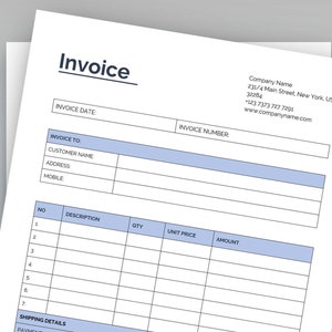 Business Invoice Template Printable Invoice Template Word - Etsy