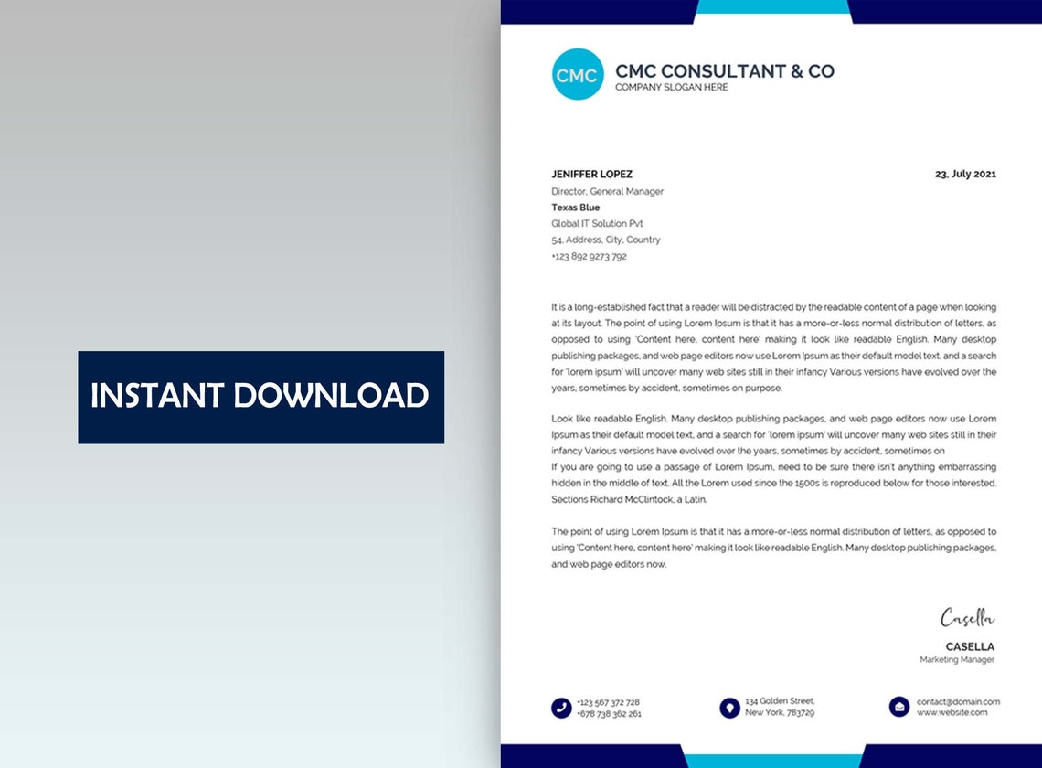 Letterhead Template Company Letterhead Template Business - Etsy UK