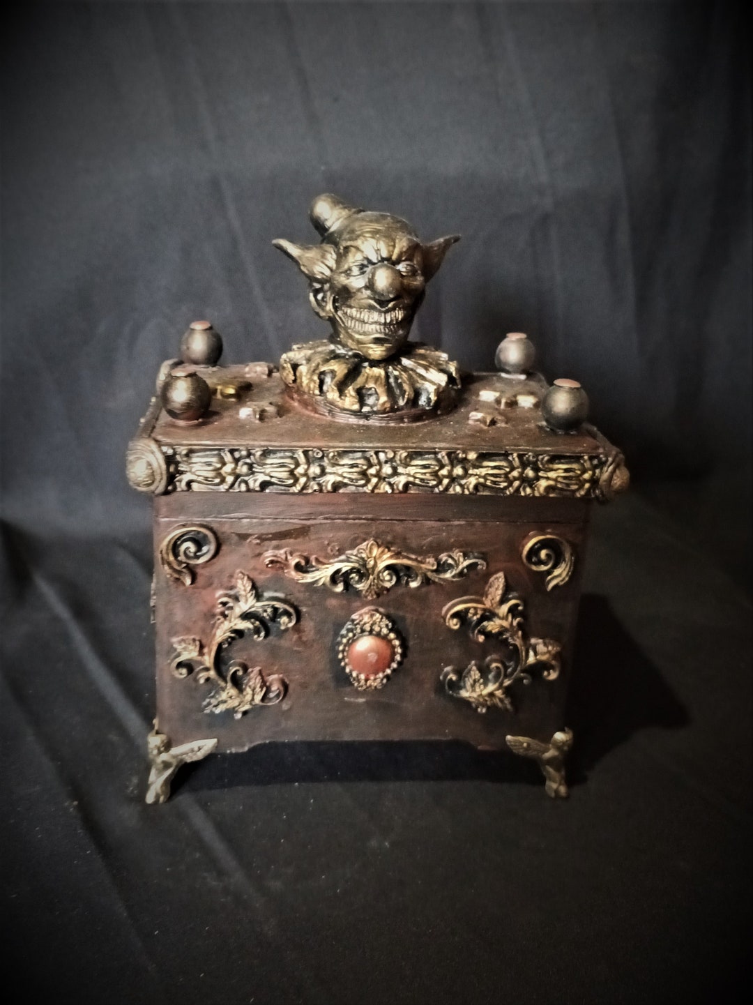 Ornate Clown Head Wood Box - Etsy