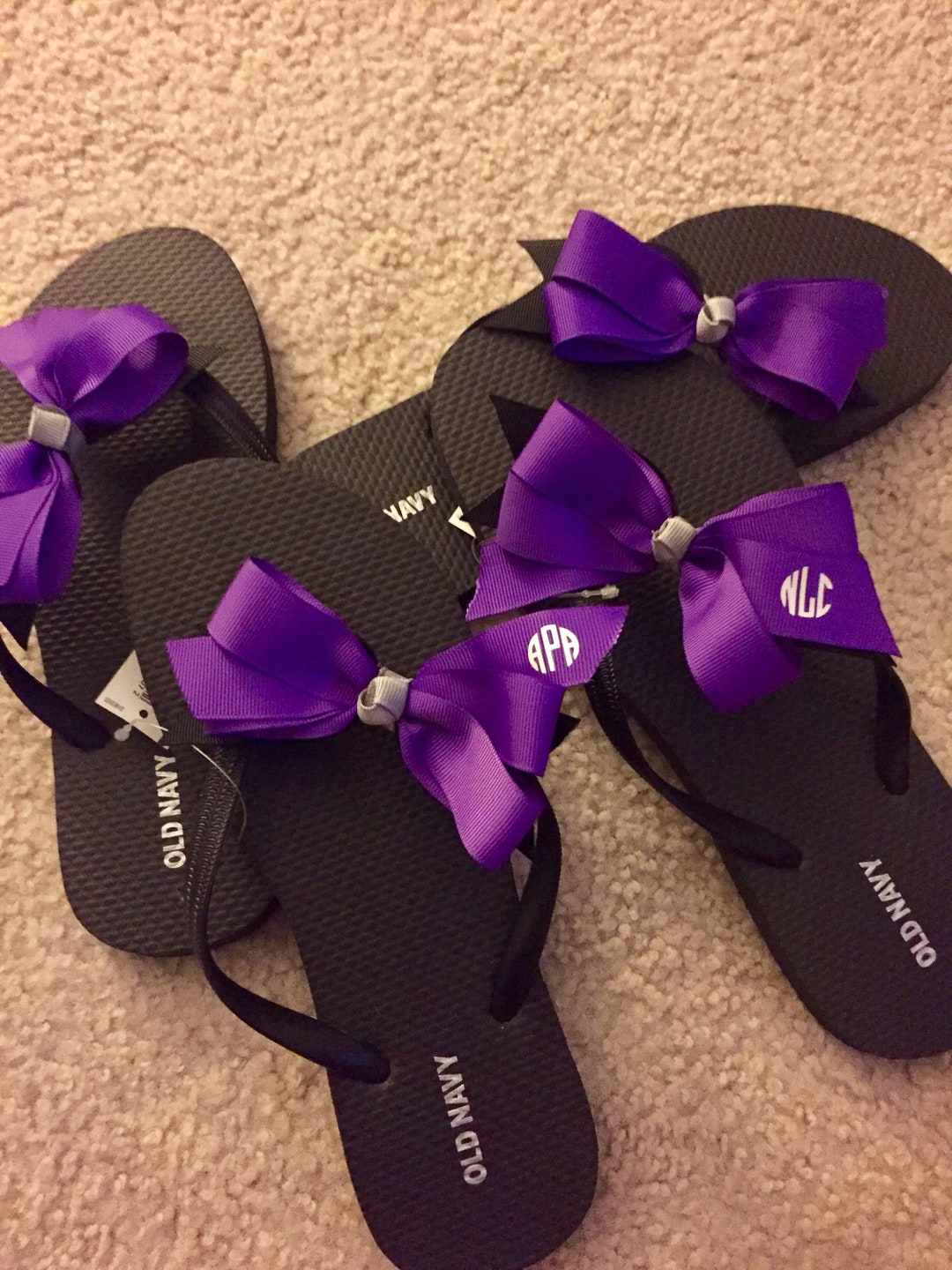 Custom Made Flip Flops With Monogram - Etsy