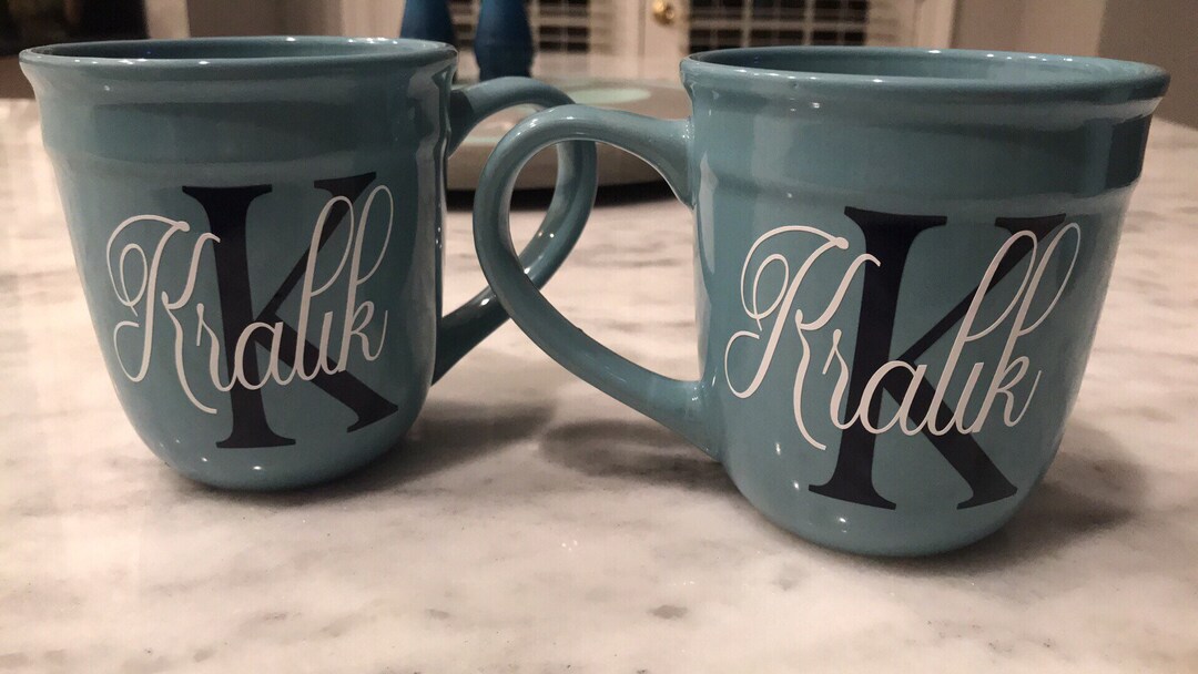 Personalized Coffee Mugs With Monogram, Ceramic, Colors, - Etsy