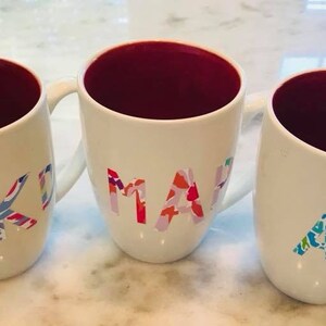 Personalized Coffee Mugs With Monogram, Ceramic, Colors, - Etsy