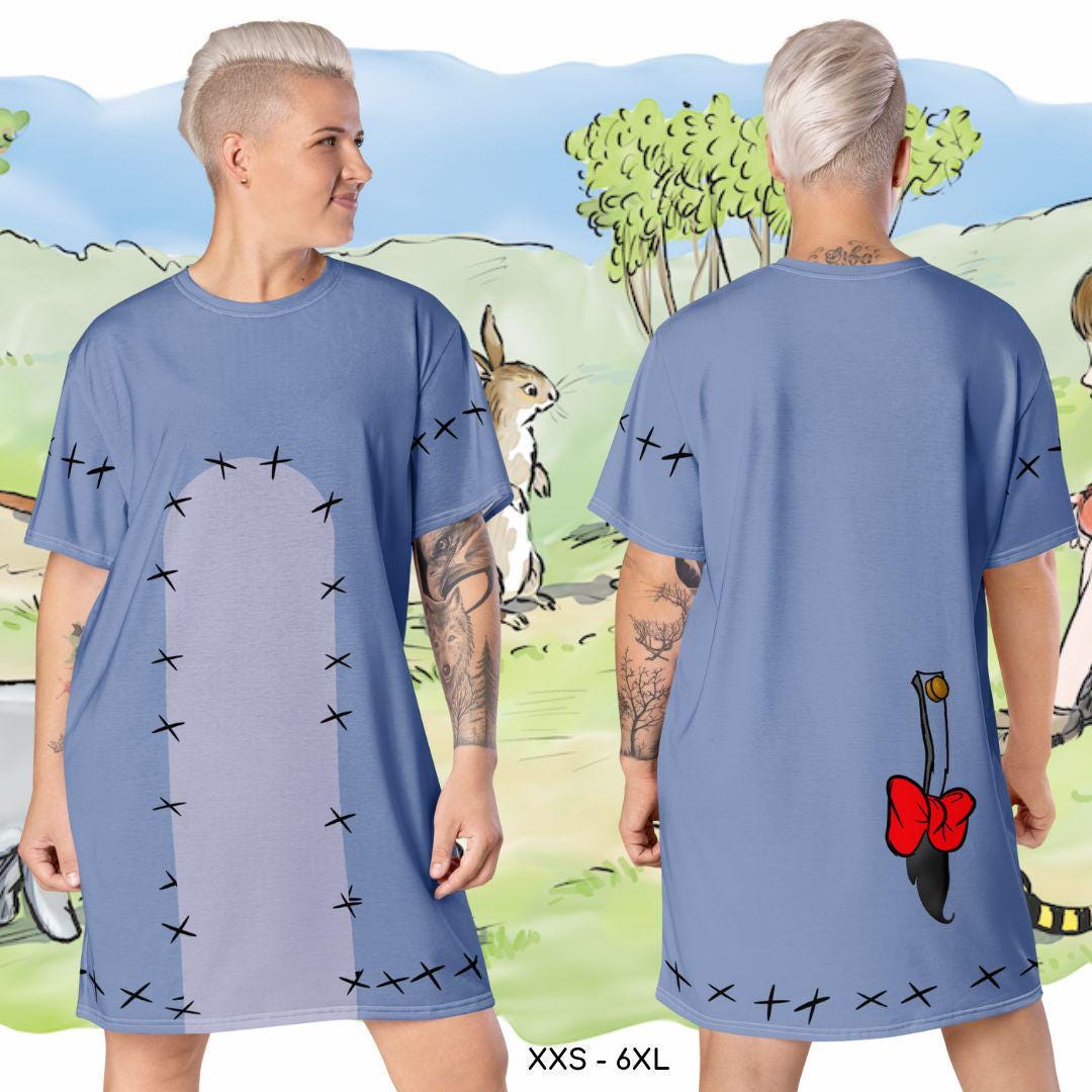 Winnie the Pooh Eeyore Unisex Tee Shirt Dress Adult Halloween Costume ...