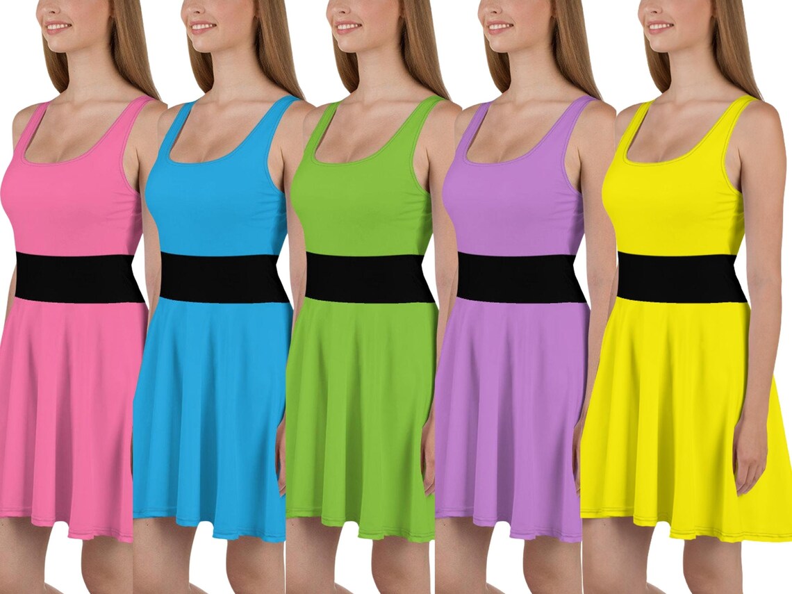 Anime Girls Cosplay Skater Dress Costume Halloween Ppg - Etsy