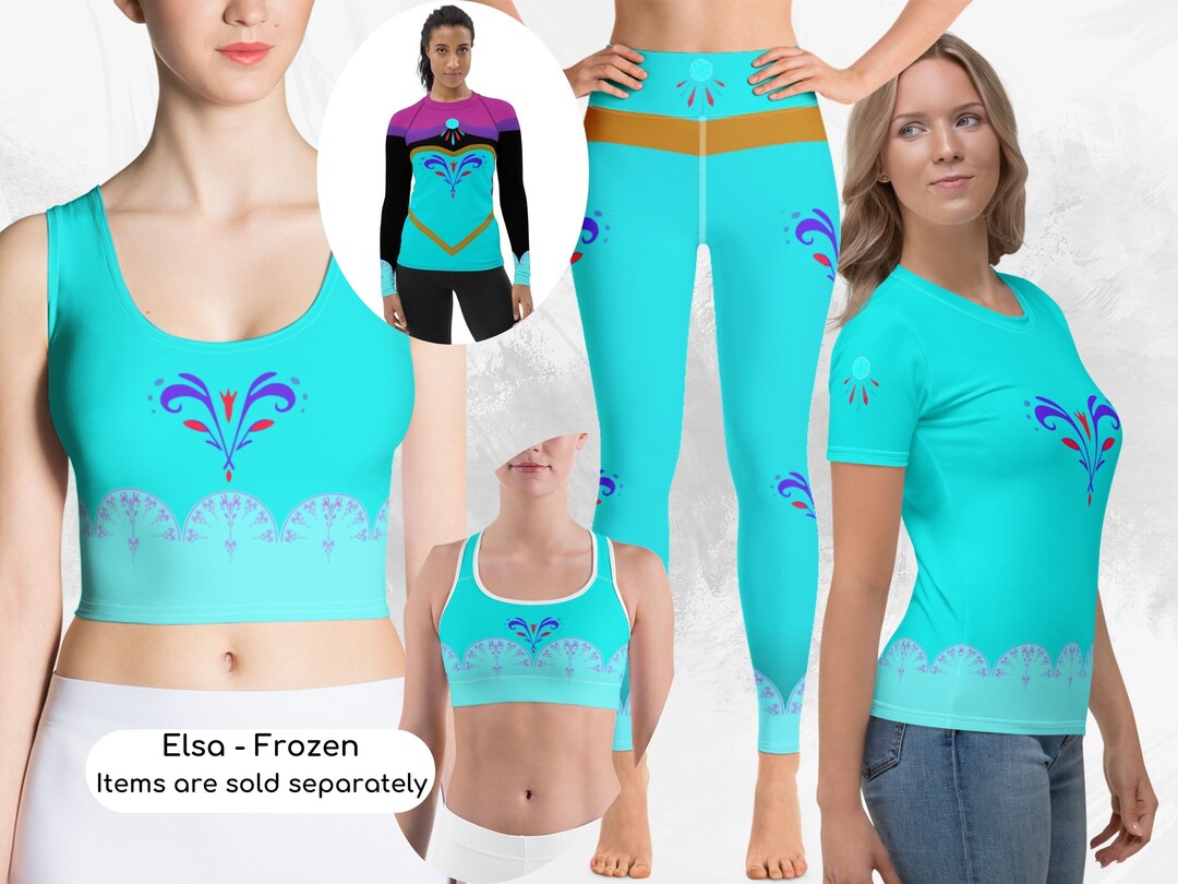 Elsa Frozen Sports Set Running Costume Half Marathon Running Outfit ...