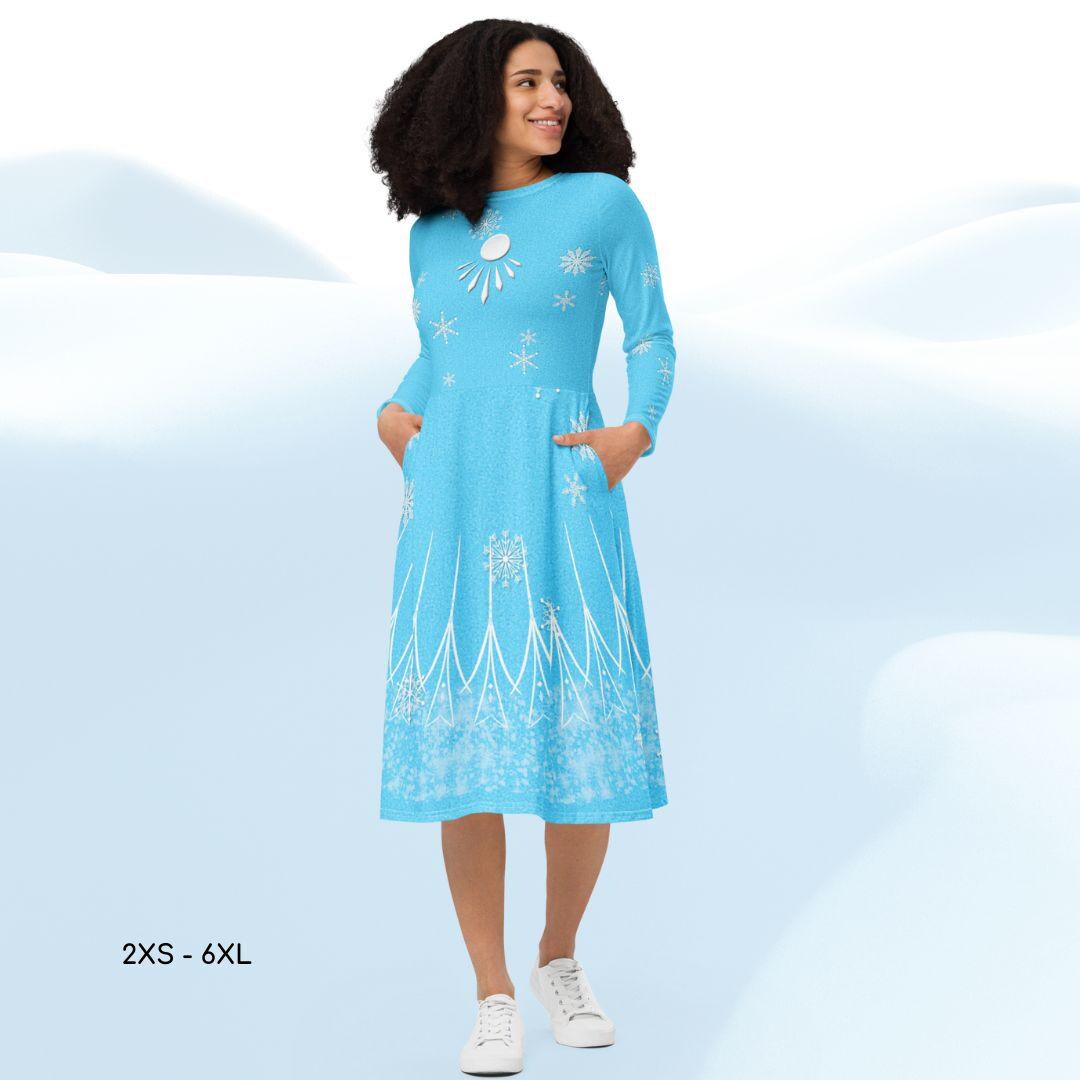 Elsa Inspired Skater Dress: Long Sleeve Costume With Pockets - Etsy