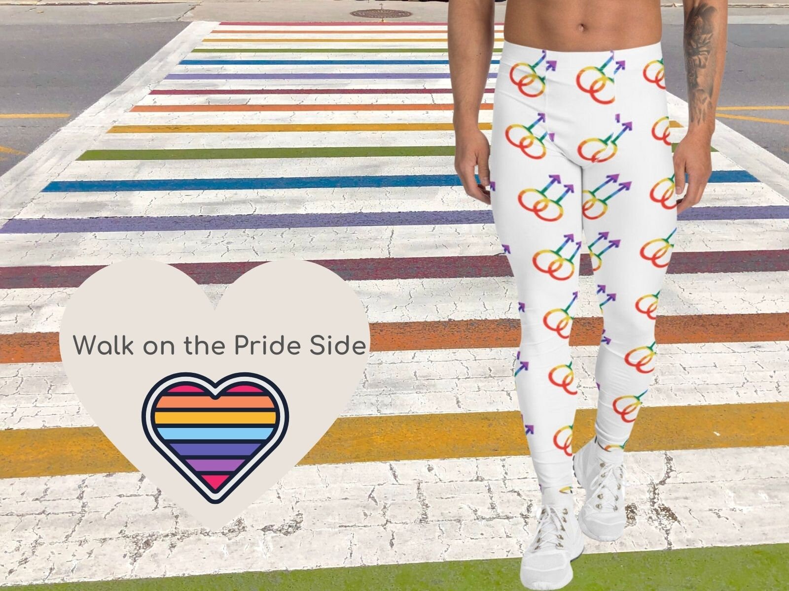 Pride Symbol Meggings For Men Activewear Leggings Lgbt Gay Etsy