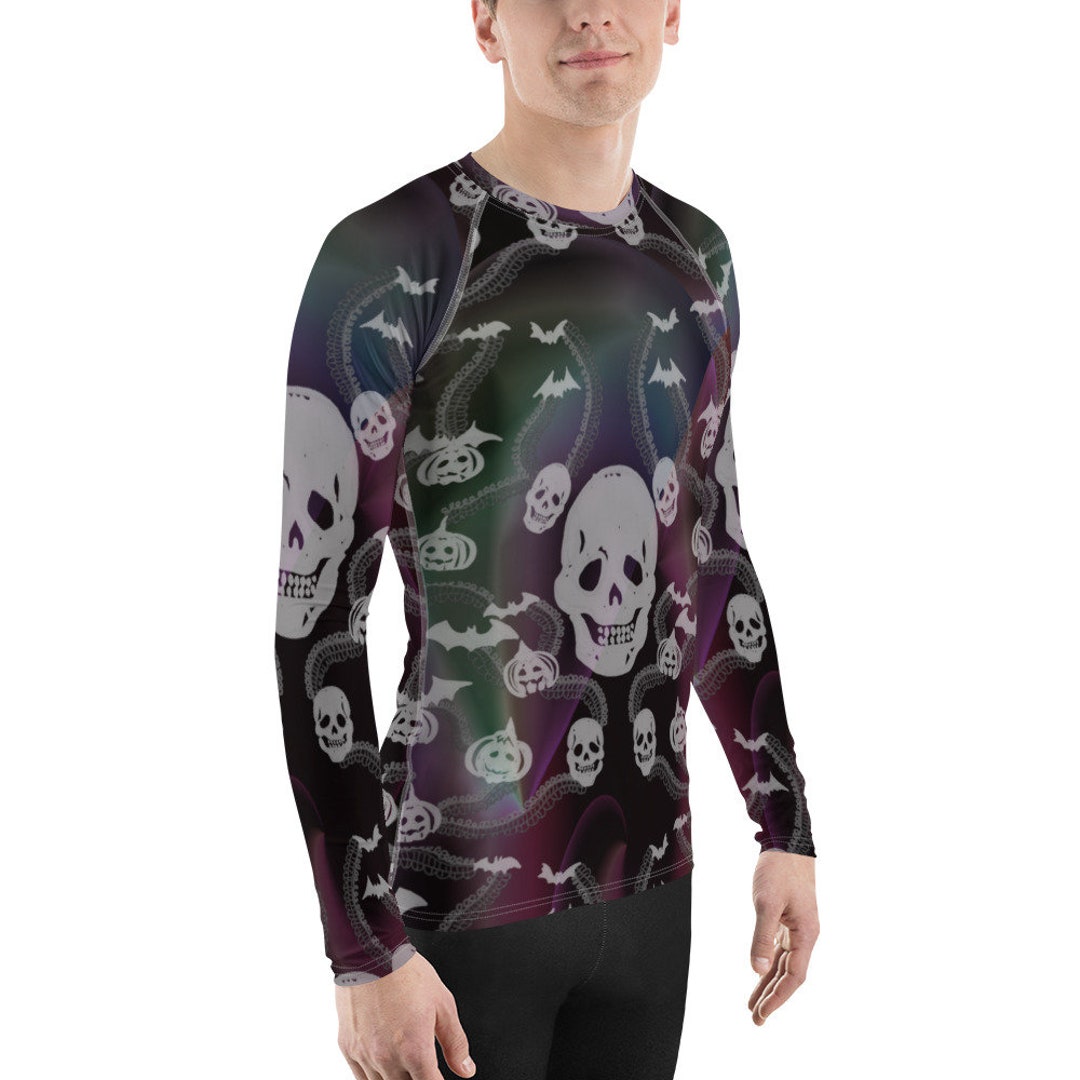 Scary Skulls Men's Rash Guard , Happy Halloween, Skulls, Gift, Birthday ...