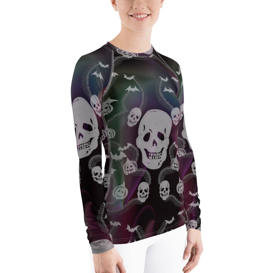 Scary Skulls Women's Rash Guard , Happy Halloween, Skulls, Gift ...