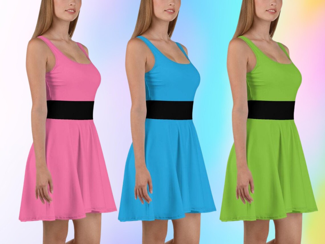 Anime Girls Cosplay Skater Dress Costume Halloween Ppg - Etsy