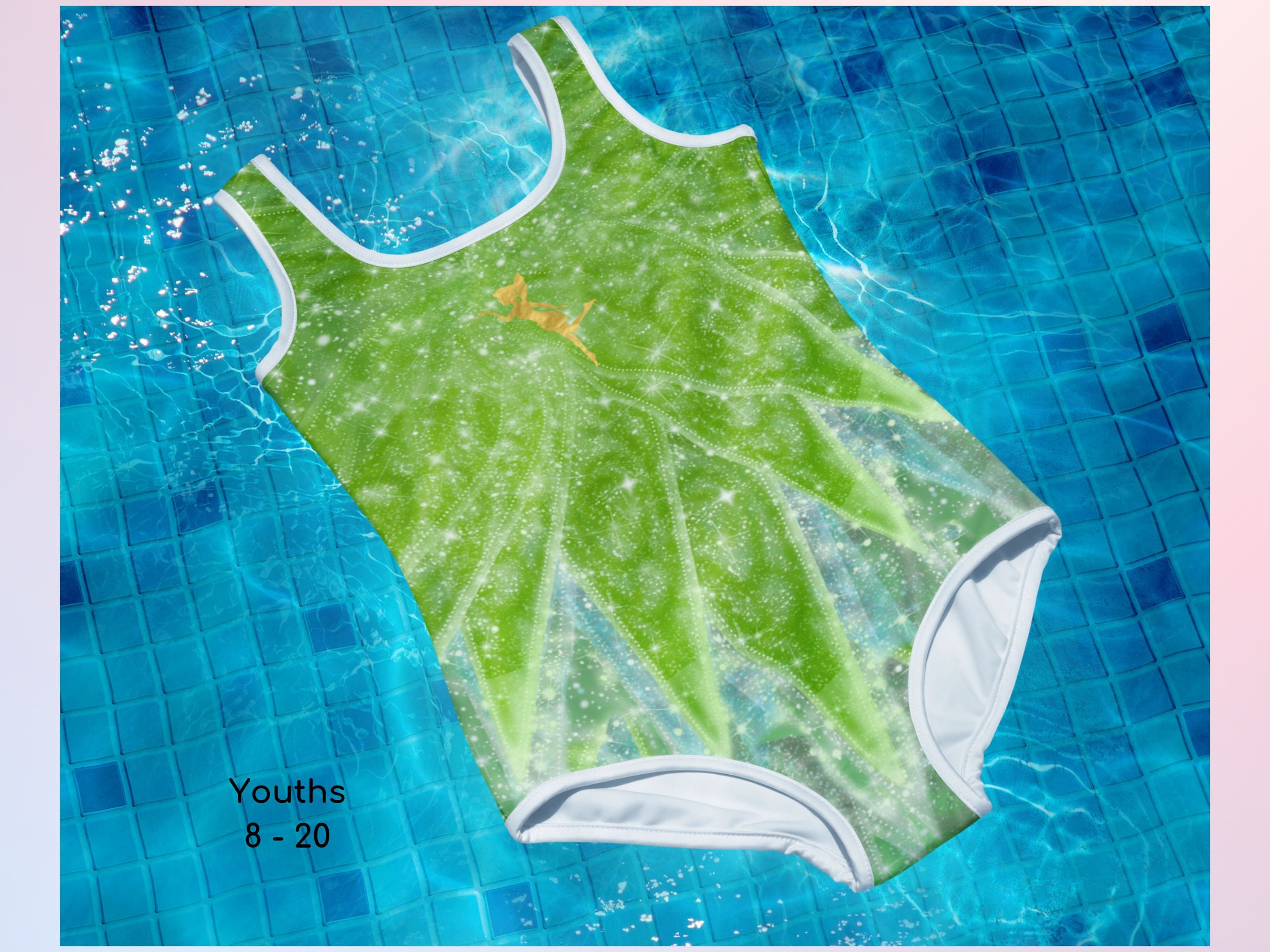 Tinkerbell Fairy Swimsuit Kids Youths Swimwear Beachwear Beach Vacation ...
