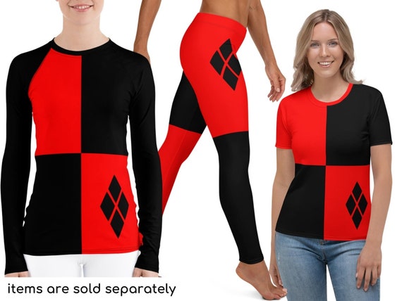 Queen of Diamonds Leggings Rash Guard Harlequin Cosplay - Etsy