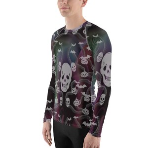 Scary Skulls Men's Rash Guard , Happy Halloween, Skulls, Gift, Birthday ...