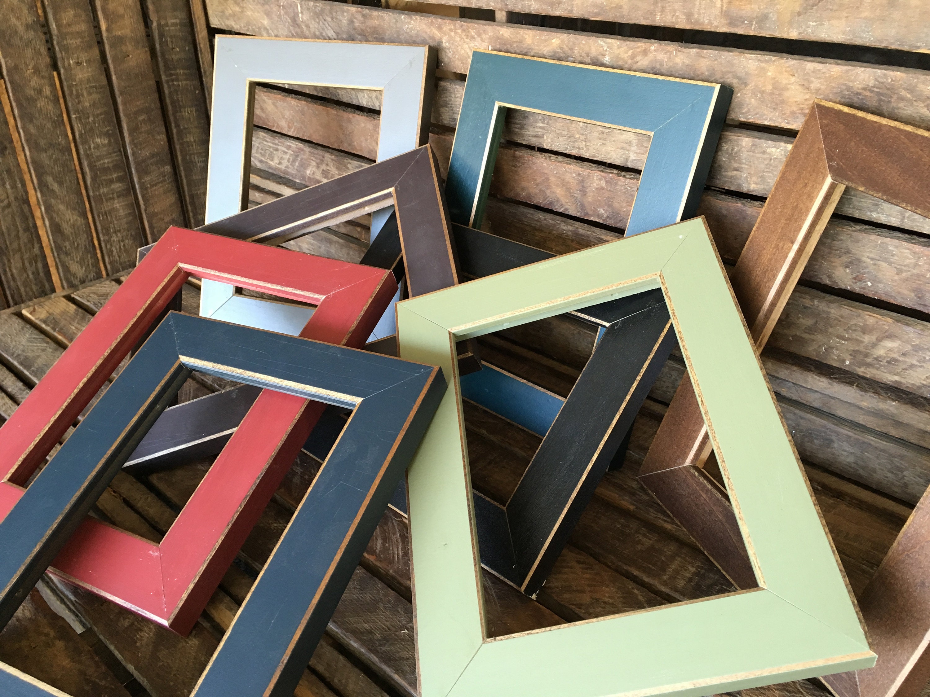 The Schoolhouse 2100 Collection Painted Wood Frames With Wood - Etsy