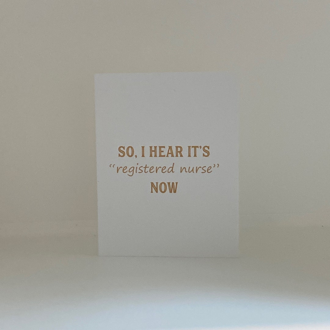 Card for Rn, Funny Graduation Card to Registered Nurse, Congratulatory ...