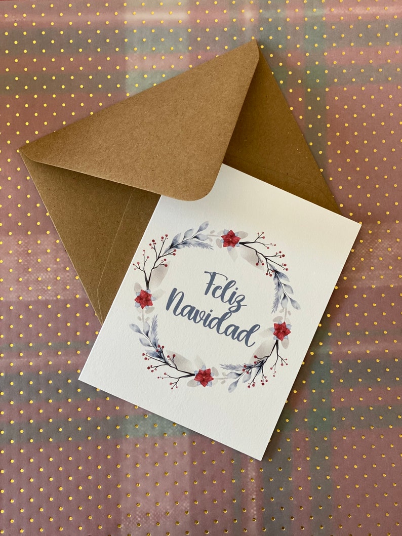 Spanish Christmas Cards Feliz Navidad Merry Christmas in - Etsy