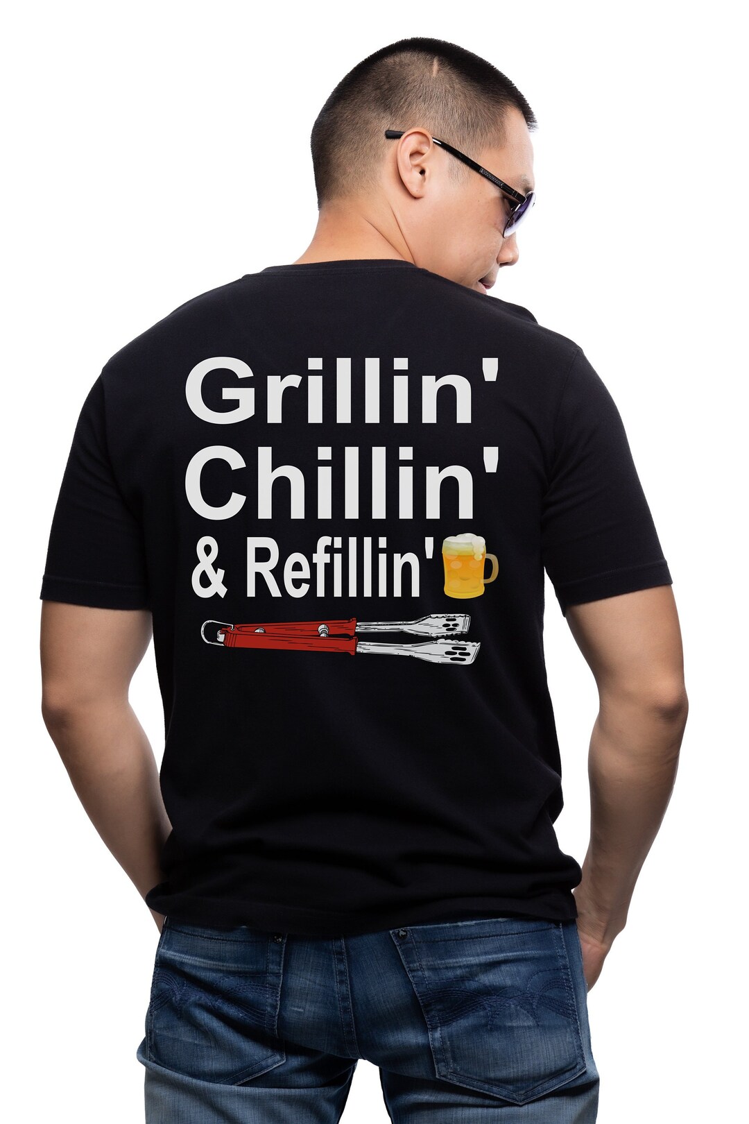 Grillin' Chillin' Refillin' BBQ Shirt: Pitmaster Gift - Etsy