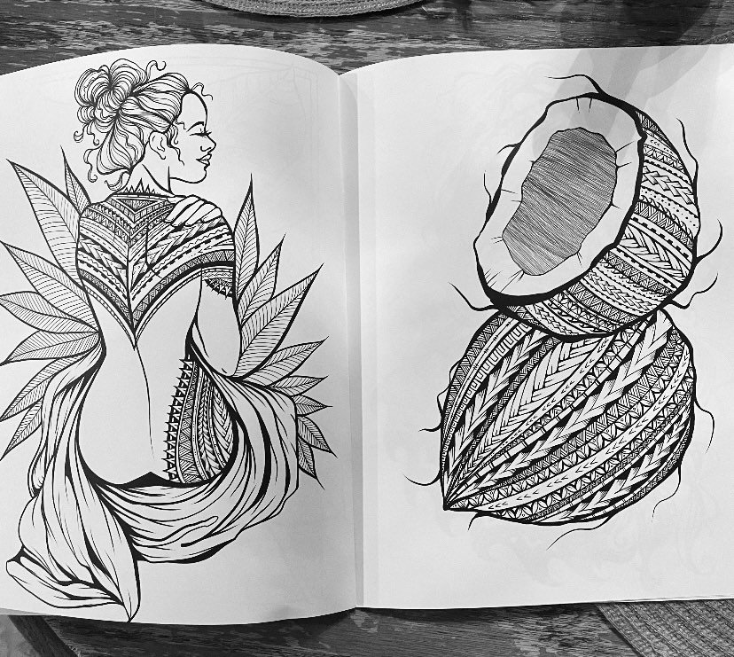 Polynesian Vibes Coloring Book - Etsy