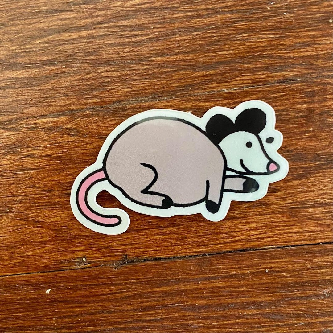 Cute Possum Laying Down Vinyl Sticker - Etsy