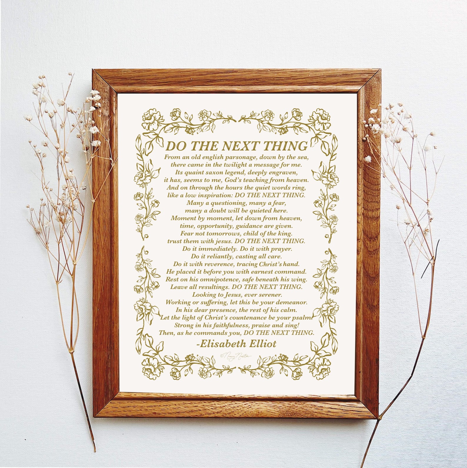 Elisabeth Elliot Poem Print: Christian Art, "do the Next Thing" (8x10 ...
