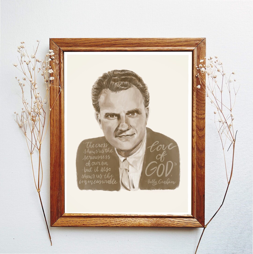 Billy Graham, Gifts for Men, Christian Art, Christ, Nancy Newton Art ...