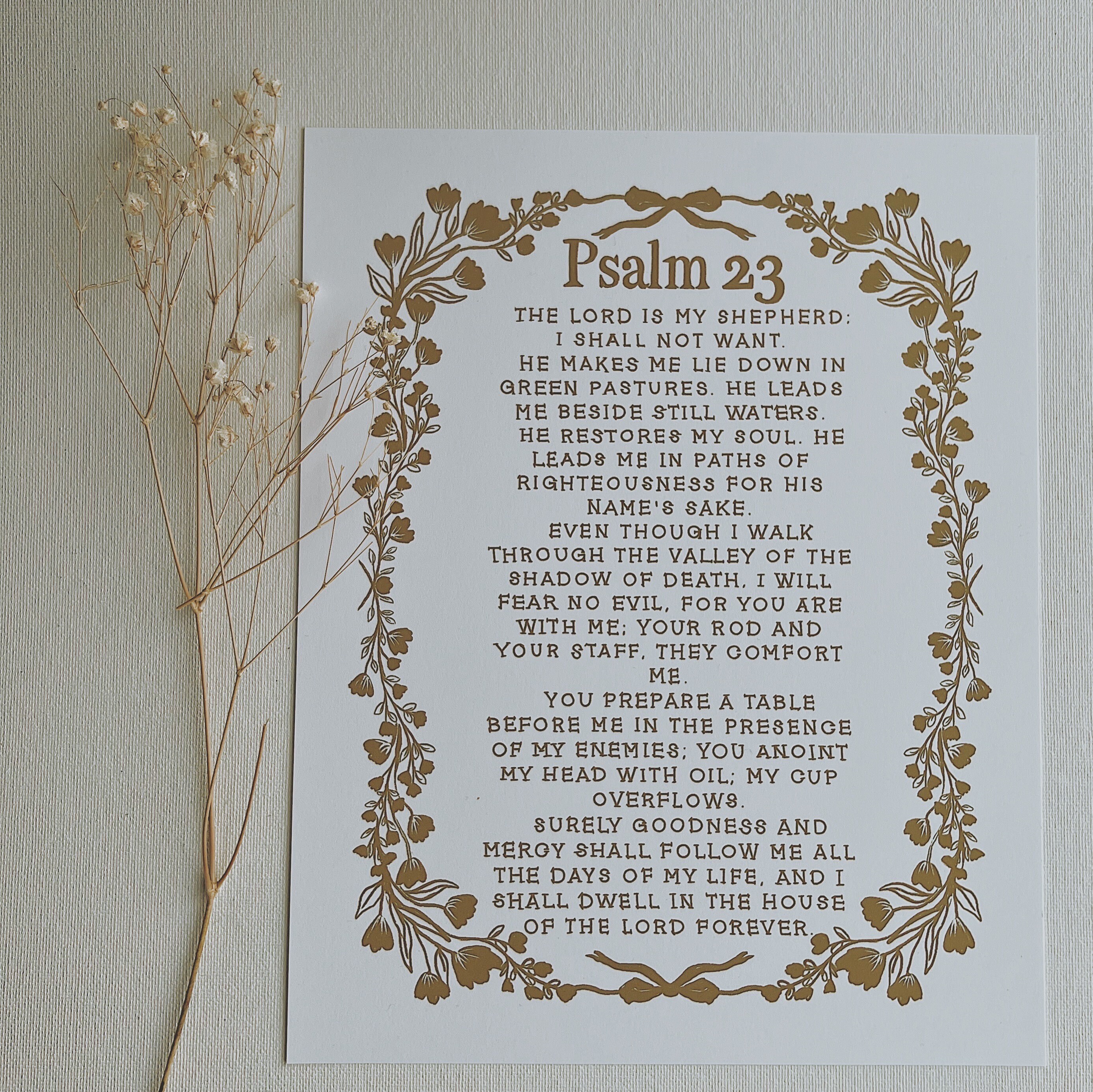 Psalm 23, Psalm Art, Psalm Print, Art Prints, 8x10, Art, Bible Verse ...