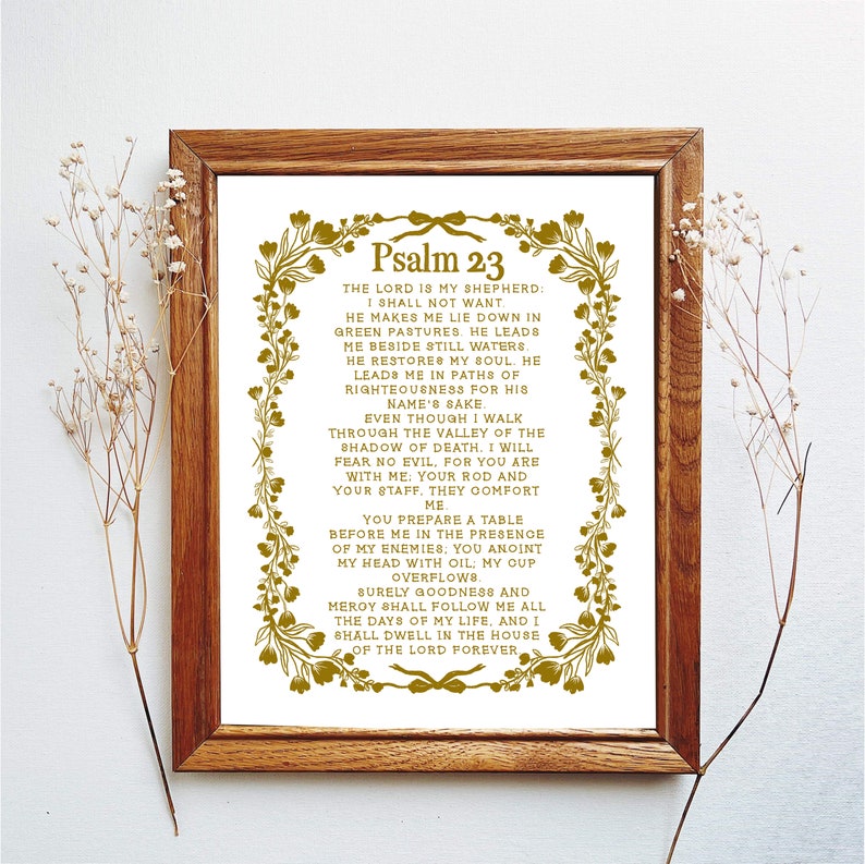 Psalm 23 Print: Bible Verse Art, Christian Scripture (8x10) - Etsy