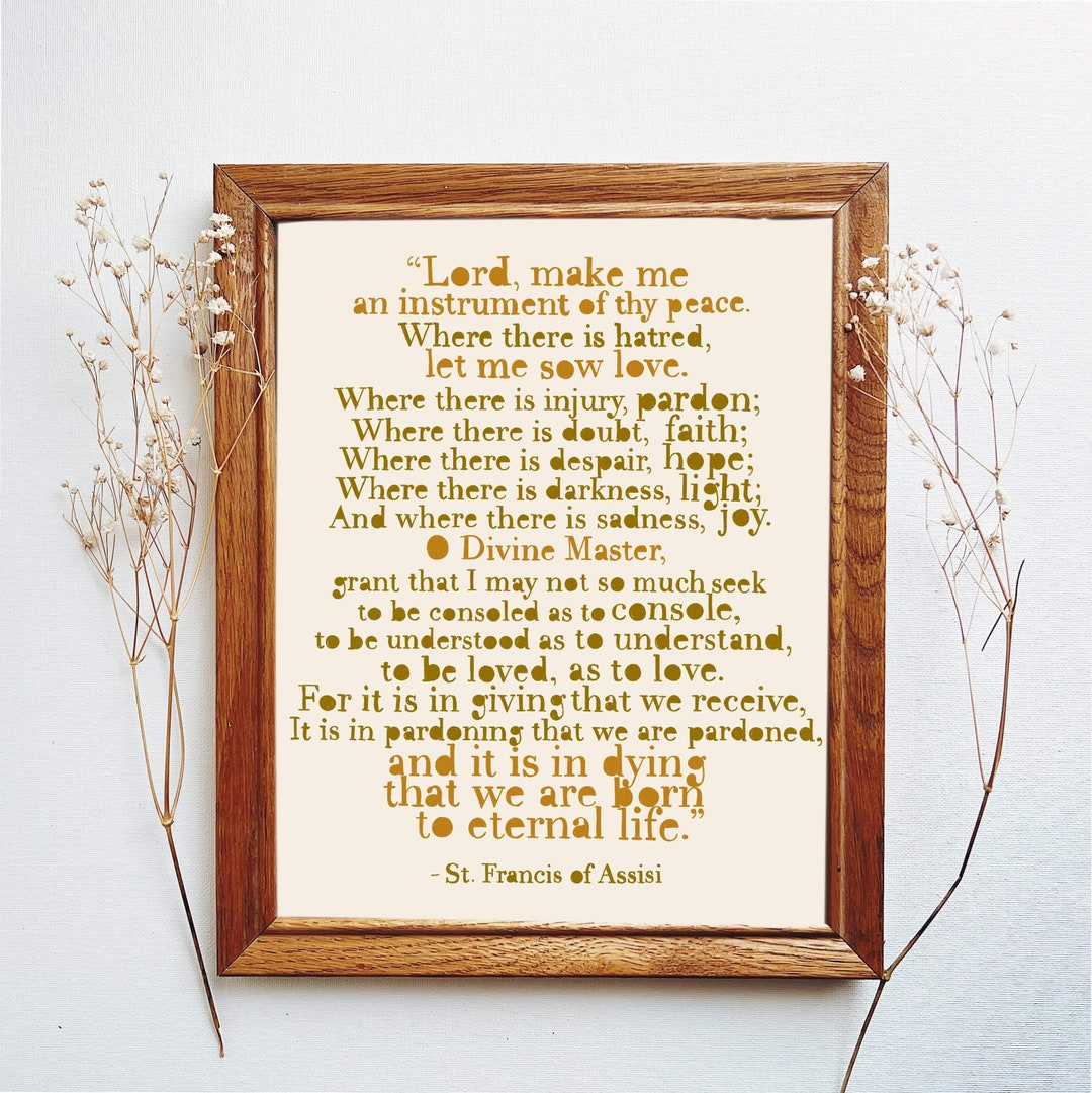 Instrument of Peace Poem, St. Francis of Assisi, Art of the Saints ...